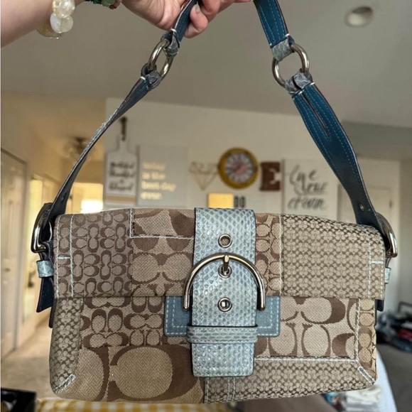 Coach | Bags | Authentic Coach Purse Multi Monogram Print With Pale ...